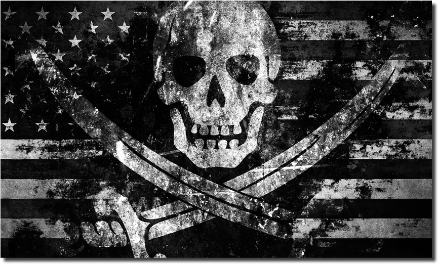 Download American High Seas Raider Flag Decal - Jolly Roger Pirate Flag ...