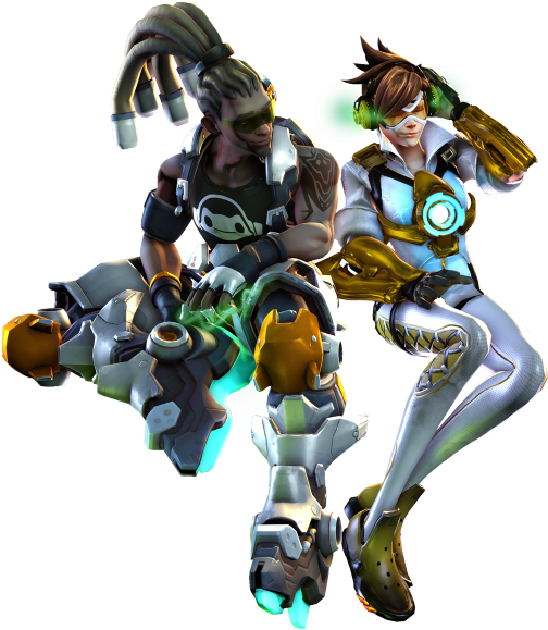 Download Overwatch Tracer Mercy Sombra Figurine - Tracer PNG Image with ...