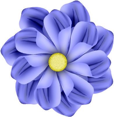 Blue Cartoon Flower