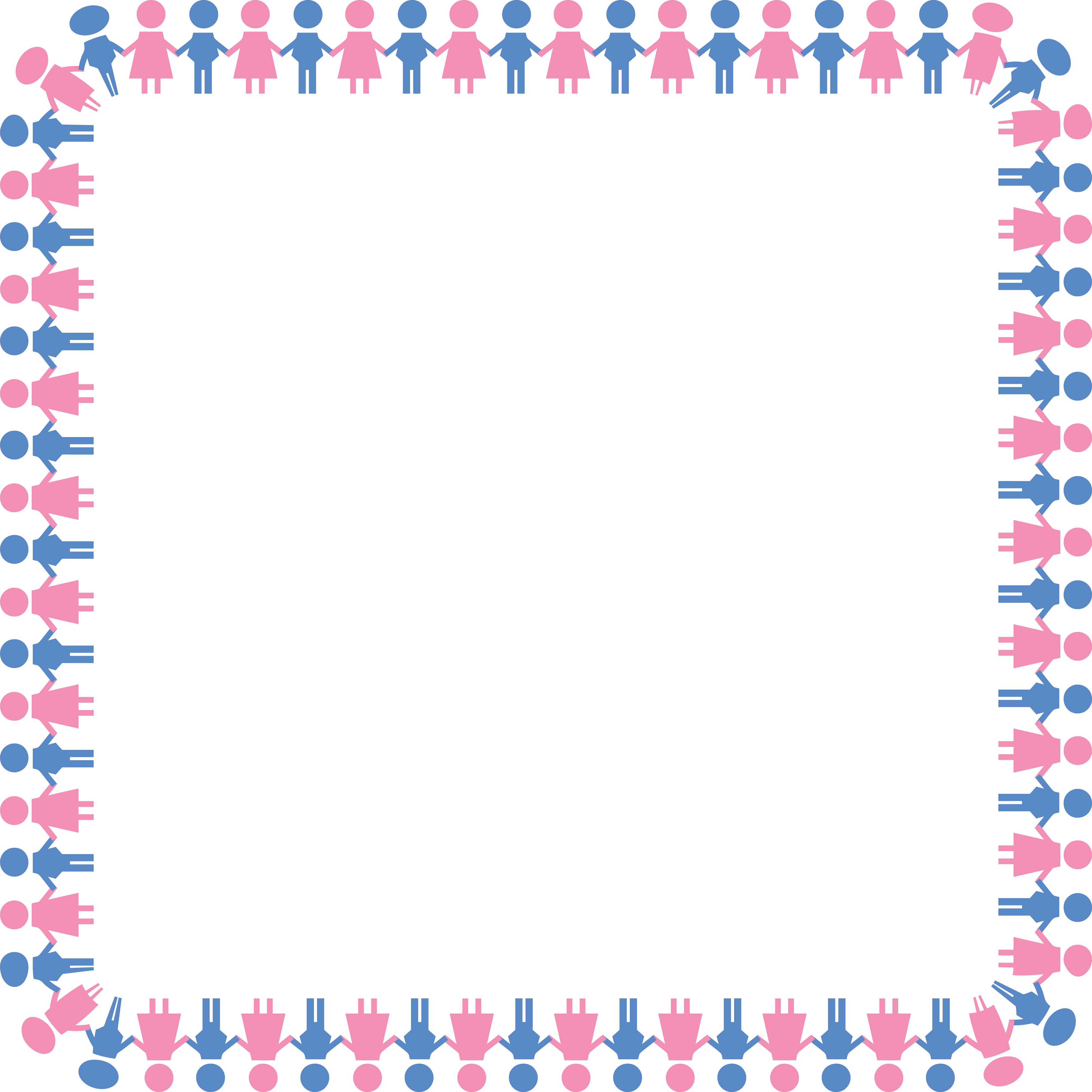 Download Free Clipart Of A Square Border Of Boys And Girls - Border ...