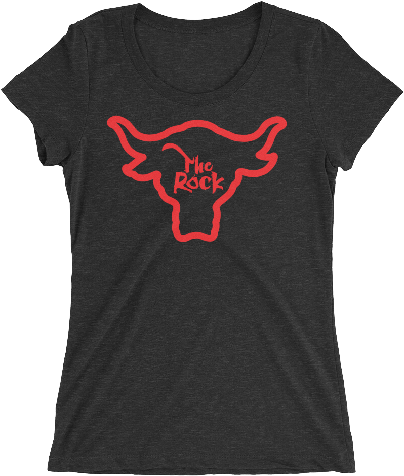 Download The Rock "bull Logo" Tri Blend Women's T Shirt - Wwe The Rock ...