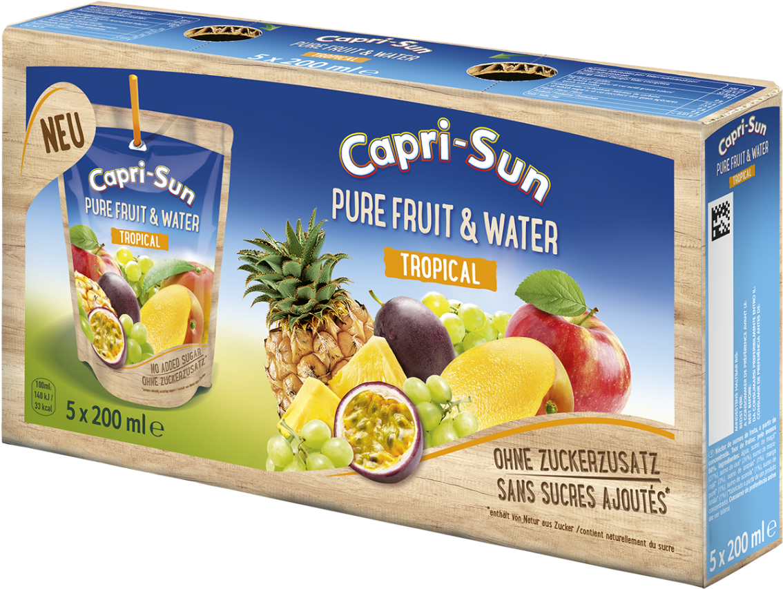 Capri Sun Pure Fruit & Water Tropical 5 X 0,2l - Capri Sun Fruit Water ...