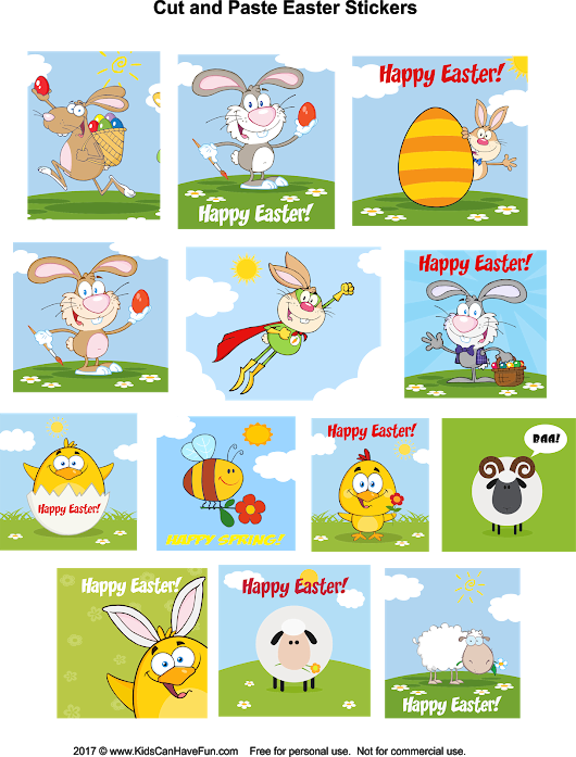 Download Kids Can Cut Out These Cute Easter Stickers And Paste - My ...