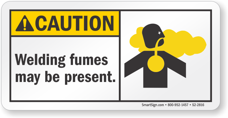 Download Welding Fumes May Be Present Ansi Caution Sign - Smartsign By ...