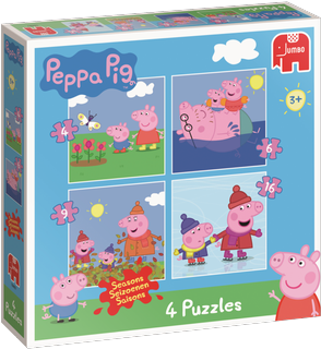 Download Peppa Pig 4in1 Puzzle Pack - Jumbo 4 Peppa Pig Jigsaw Puzzles (4 - 16 Pieces) PNG Image ...