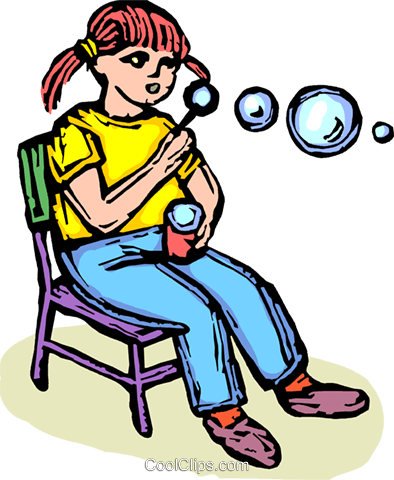 Girl Blowing Bubbles Royalty Free Vector Clip Art Illustration ...