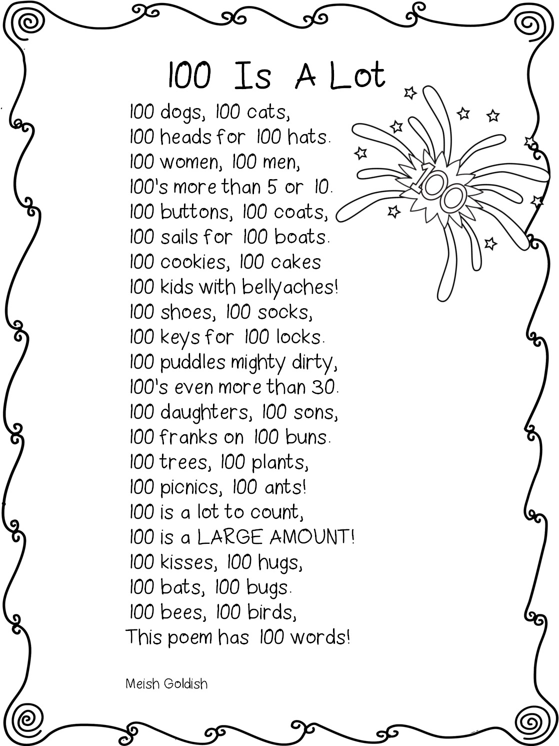 100th Day Poem - School - Free Transparent PNG Download - PNGkey