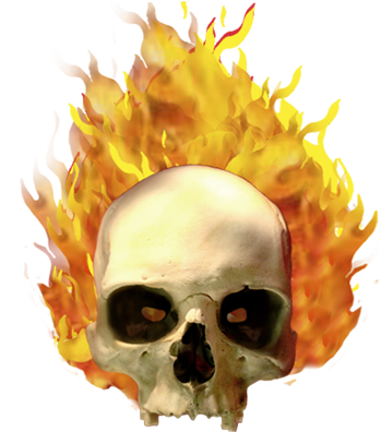 28 Collection Of Skeleton Head Clipart Png - Skull On Fire Png - Free ...
