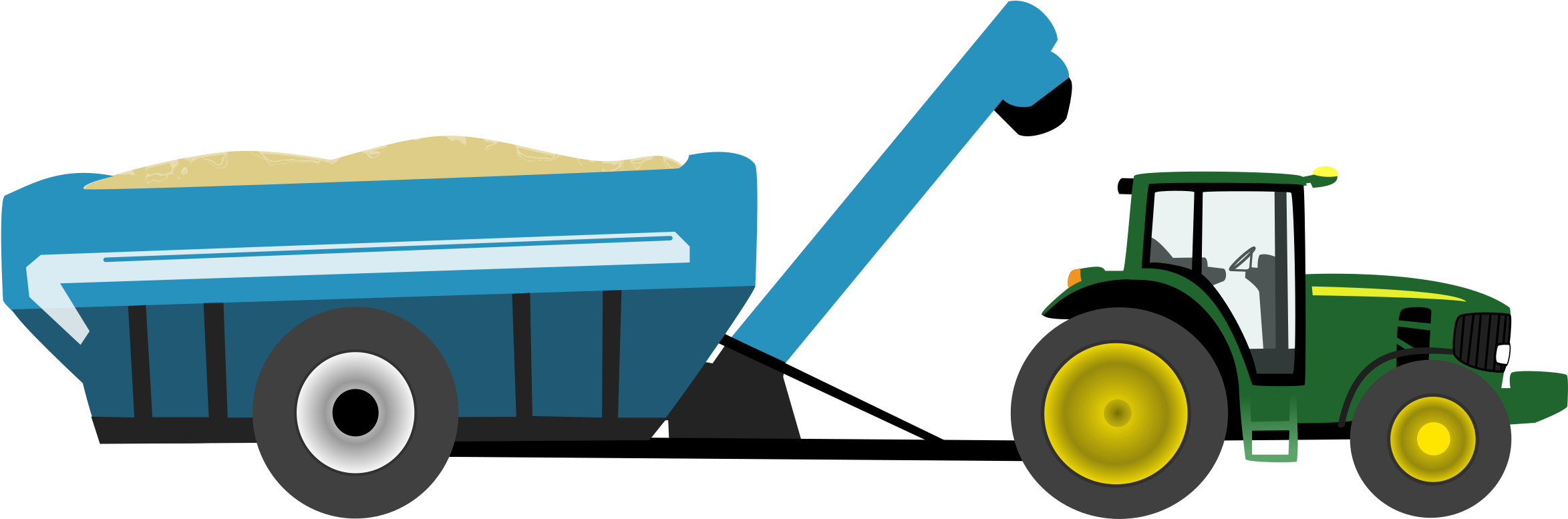 Watercolor Clipart Tractor - Tractor With Trolley Clipart - Free ...