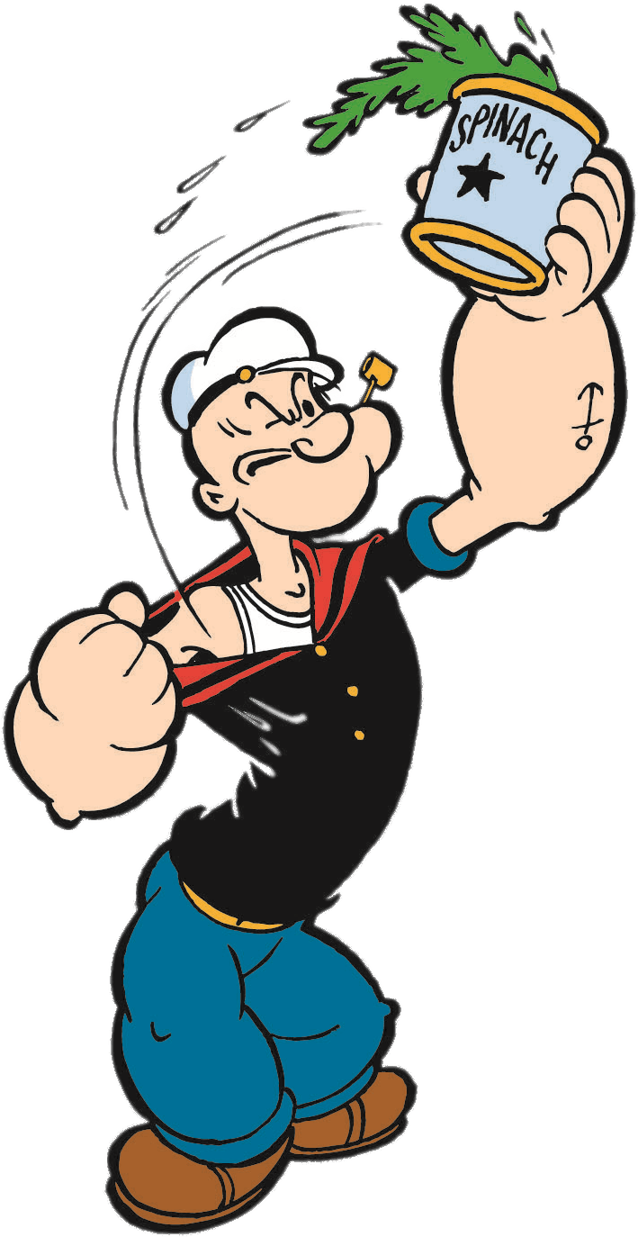 Download Popeye With Can Of Spinach Transparent Png - Popeye The Sailor ...