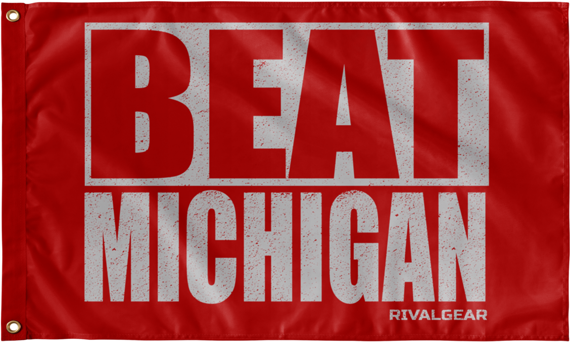Download Ohio State Buckeyes One-sided Wall Flag, Beat Michigan PNG ...