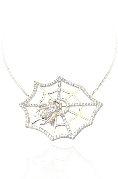 Download Small Hanging Web With Spider Necklace - Hanging Web With ...