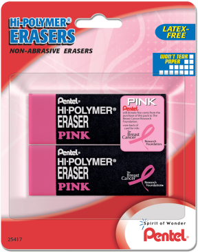 Hi-polymer® Block Eraser Large Pink, 2 Pack - Pentel Hi-polymer Block ...