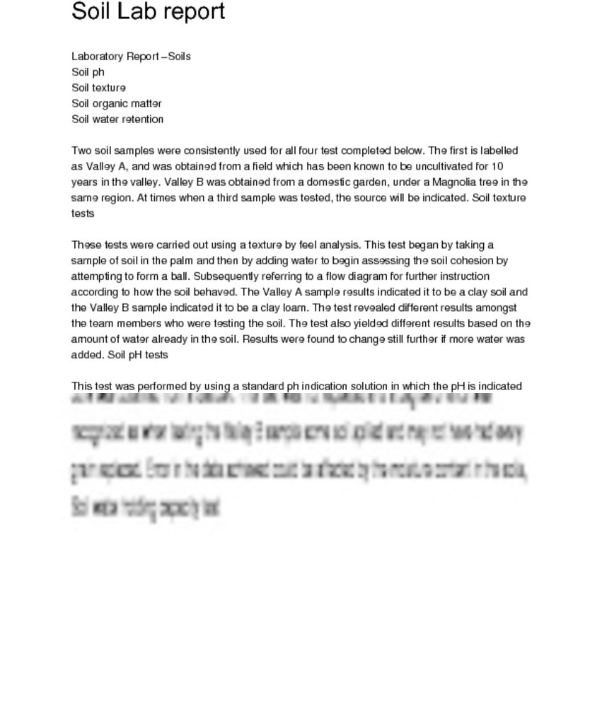 Download Soil Lab Reportlaboratory Report Soilssoil Ph Soil - Soil PNG ...