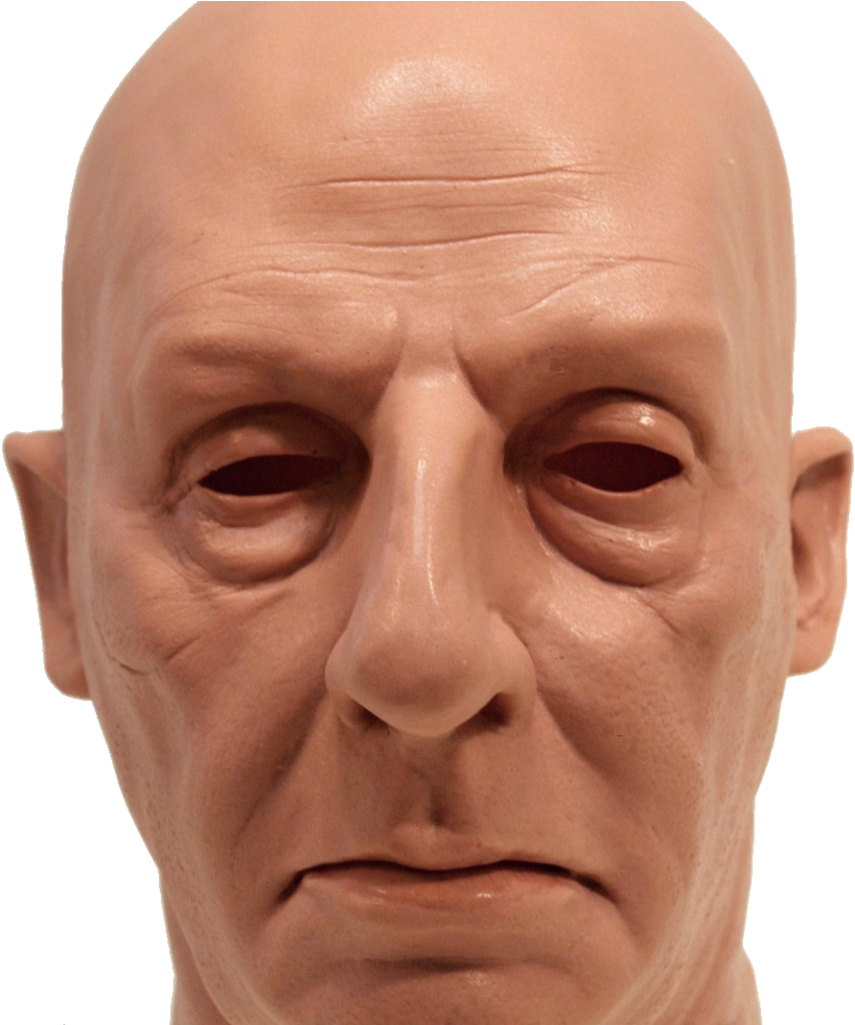 Bouncer Realistic Bald Man Mask - Bald Head Front - Free Transparent ...