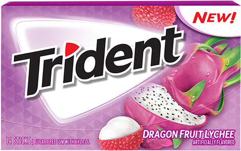 Download Trident Dragon Fruit Lychee Sugar Free Gum - Trident Dragon ...
