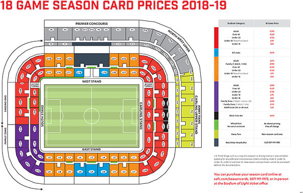 Download 18 Game Plan - Stadium Of Light Seating Plan PNG Image with No ...