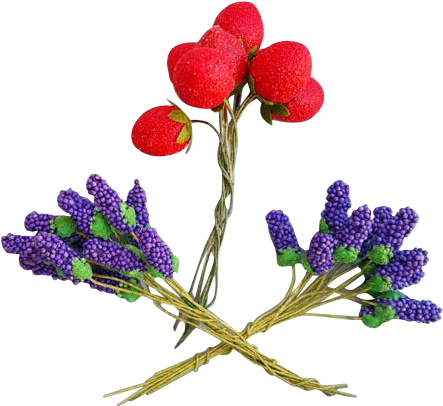 Download Vintage Millinery Flowers And Fruit Strawberries Grape ...