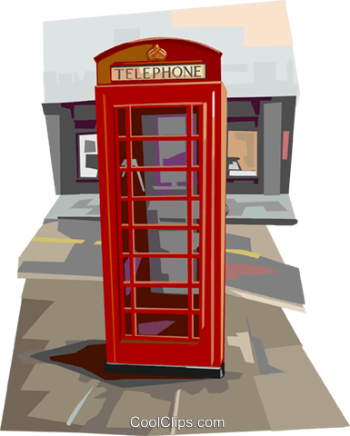 Phone Booth Royalty Free Vector Clip Art Illustration - Telephone Booth ...