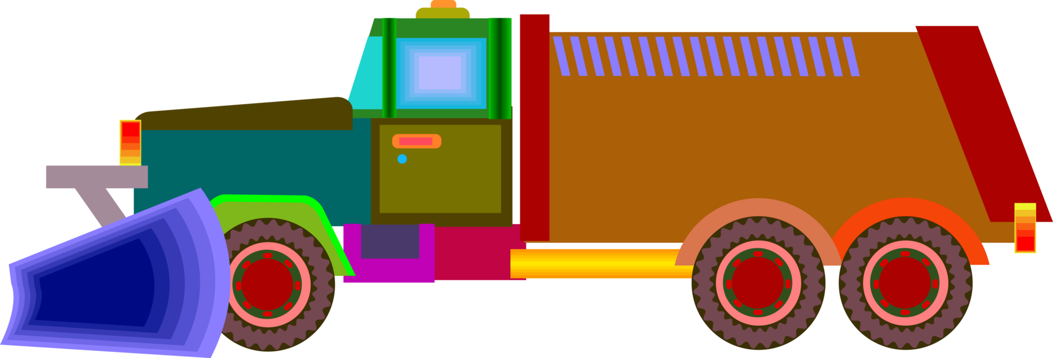Vector Illustration Of Snow Plow And Snow Removal Equipment - Snow ...