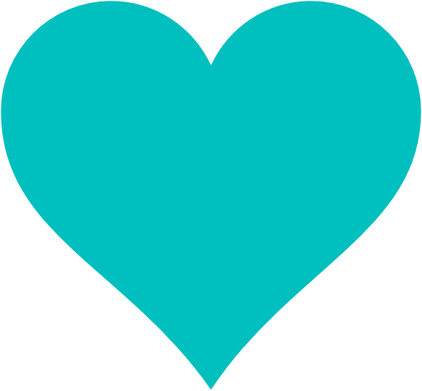 Download Blue Heart Clip Art At Clker - Teal Heart Clipart PNG Image ...