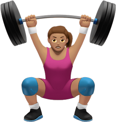 Download Bodybuilder Emoji - Female Weightlifter Emoji PNG Image with ...