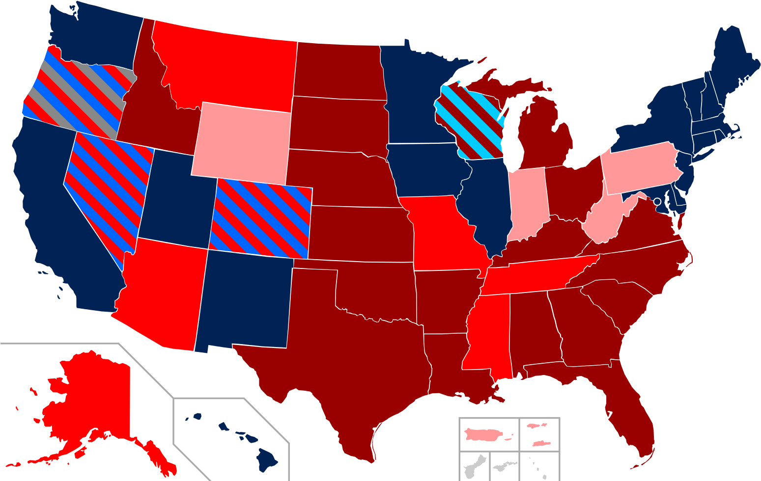 Map Of Ssm In The U - Popular Vote 2016 By State - Free Transparent PNG ...
