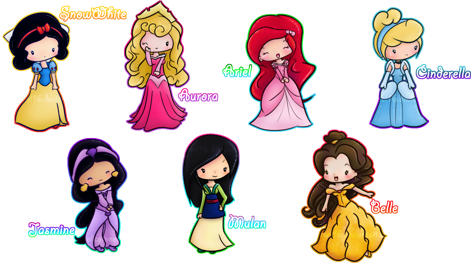 Download Drawn Princess Chibi - Cute Disney Princess Chibi PNG Image ...