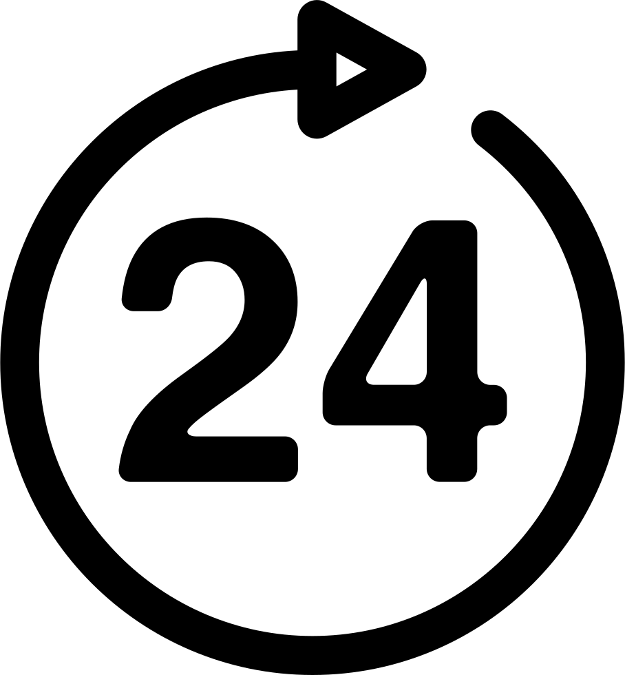24 Hours Sign - 24 Hours Icon Png - Free Transparent PNG Download - PNGkey