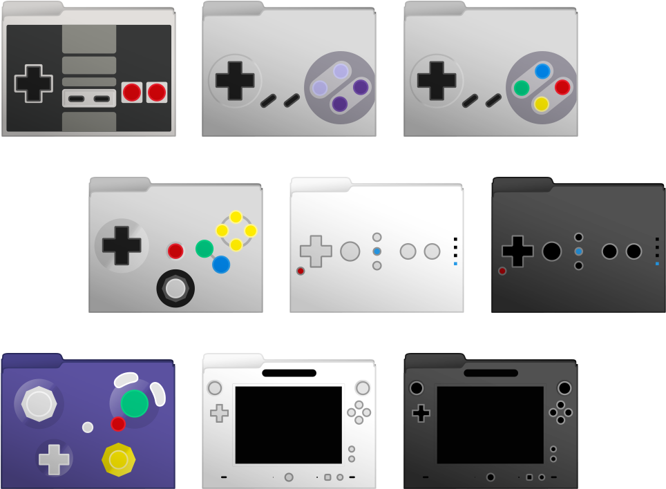 Download Nintendo Controllers Set Computer Folder Icons By Soraxcloud ...