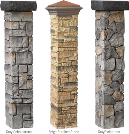 Cast Stone Postcovers From Deckorail Take Posts From - Beige Stacked ...
