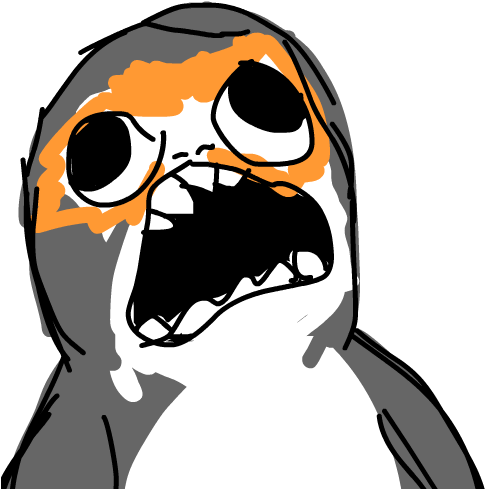 Download Porg Stilized As Rage Comic Face - Rage Porg PNG Image with No ...