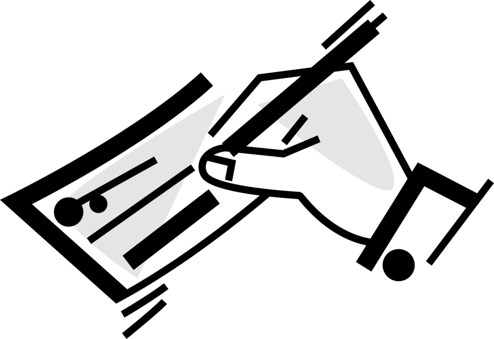 Download Vector Illustration Of Hand Writes Financial Check - Cheque ...