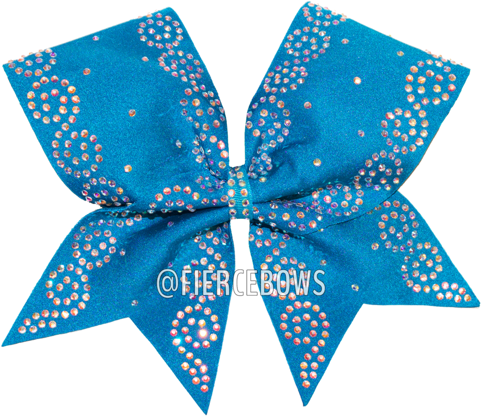 Download Curly Q Border Rhinestone Cheer Bow - Cheerleading PNG Image ...