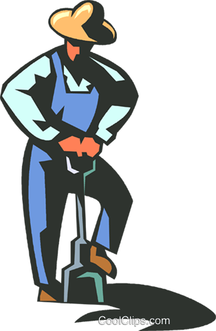 Download Farmer Digging With A Shovel Royalty Free Vector Clip - Копать ...