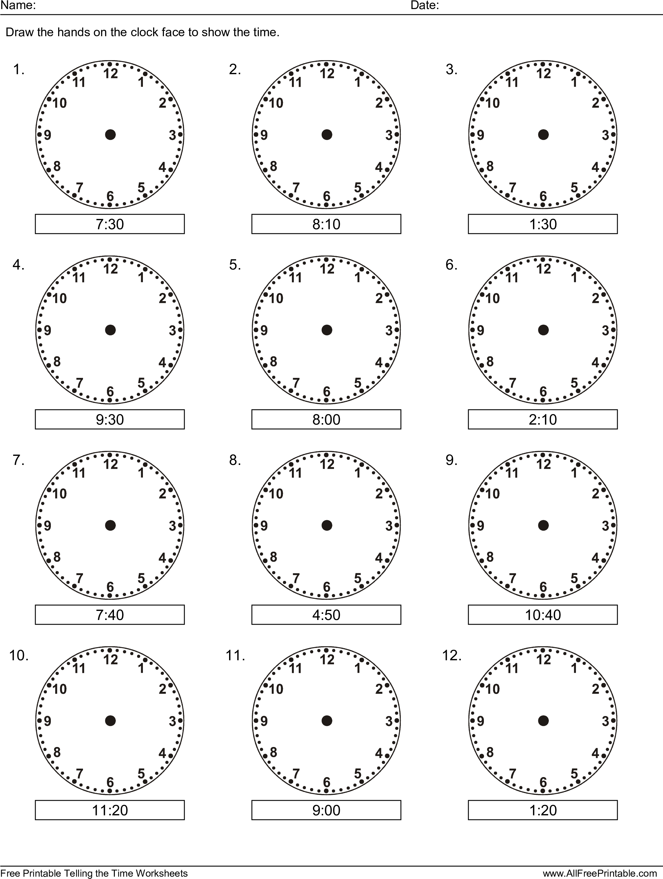 Learn How To Read The Clock For Kids Main Image Download Draw The