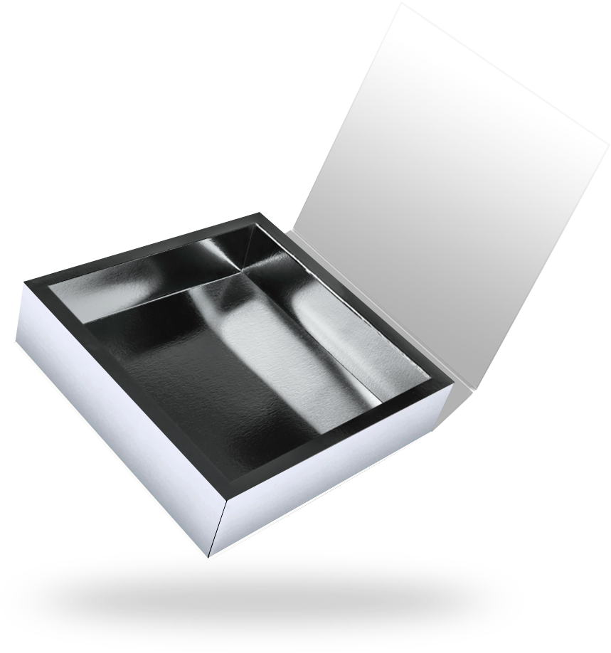 Download Square Silver Tray magnetic Closure Boxes - Box PNG Image with ...
