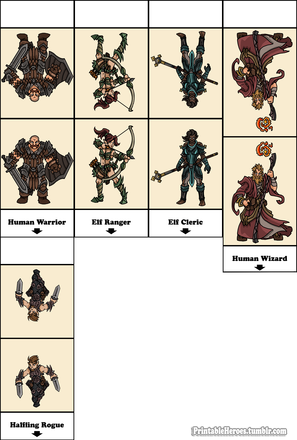 Download Hero Set - Halfling Rogue Paper Miniature PNG Image with No ...