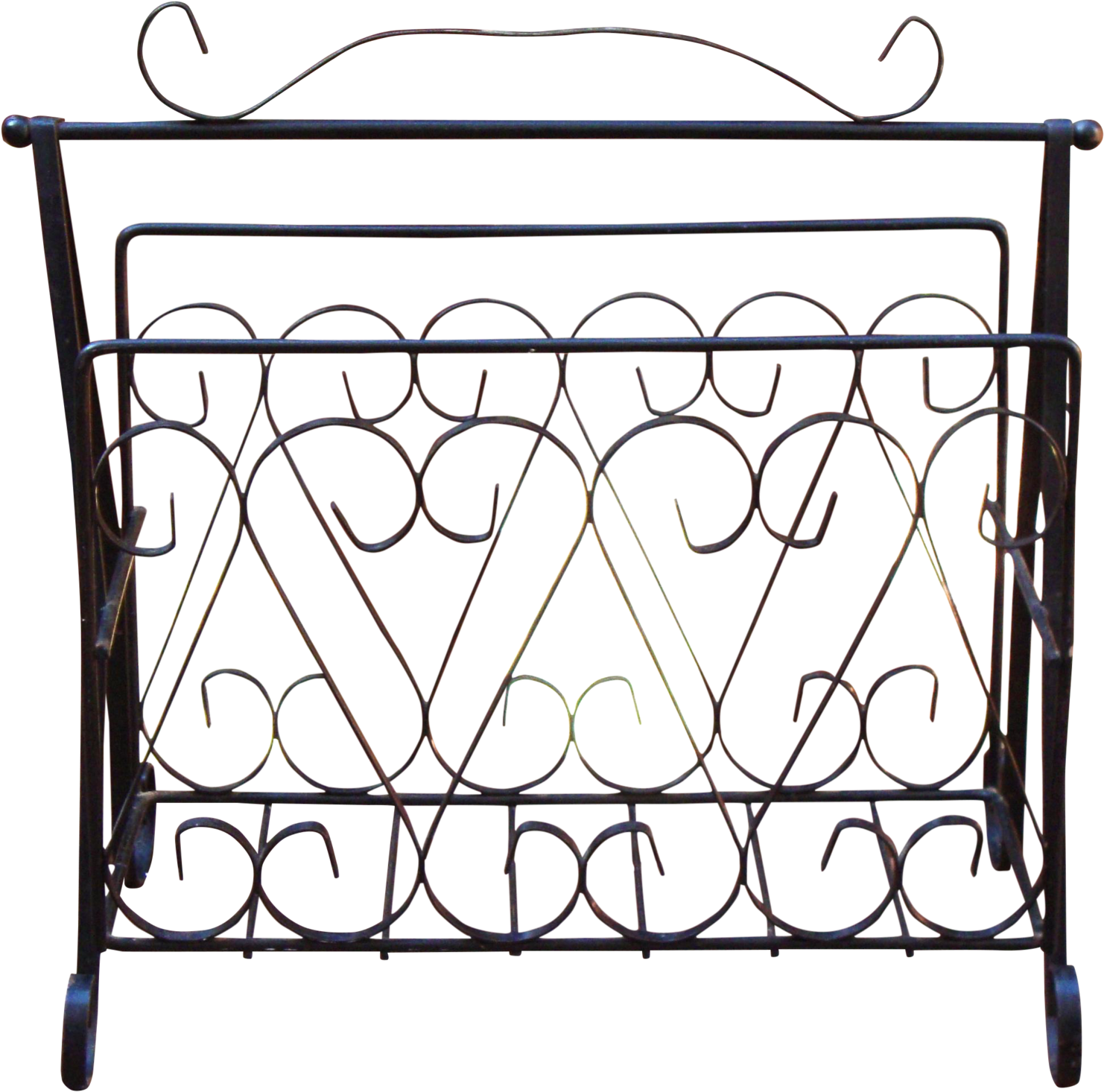 Download Deco Hollywood Regency Wrought Iron Magazine Rack - Table PNG ...