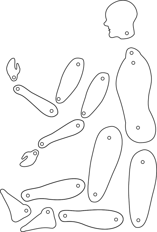 Download String Parts, - Human Paper Puppet Templates PNG Image with No ...