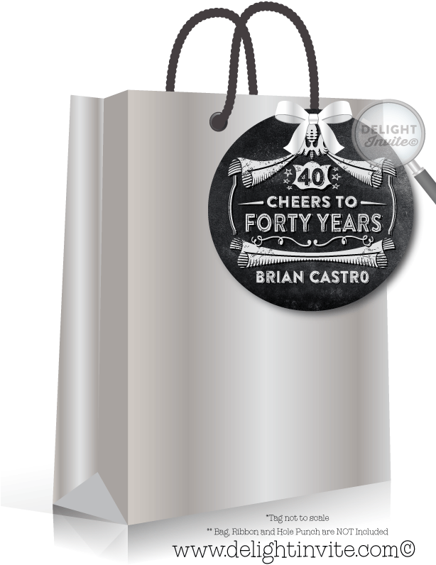 Download 40th Birthday Favor Tag - 40th Birthday Black Thank You Tag ...