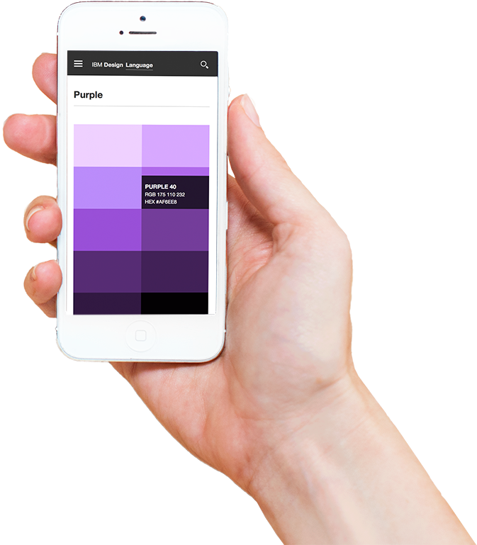 Download Hand Holding Mobile Phone With Ibm Design Color Swatchbook ...