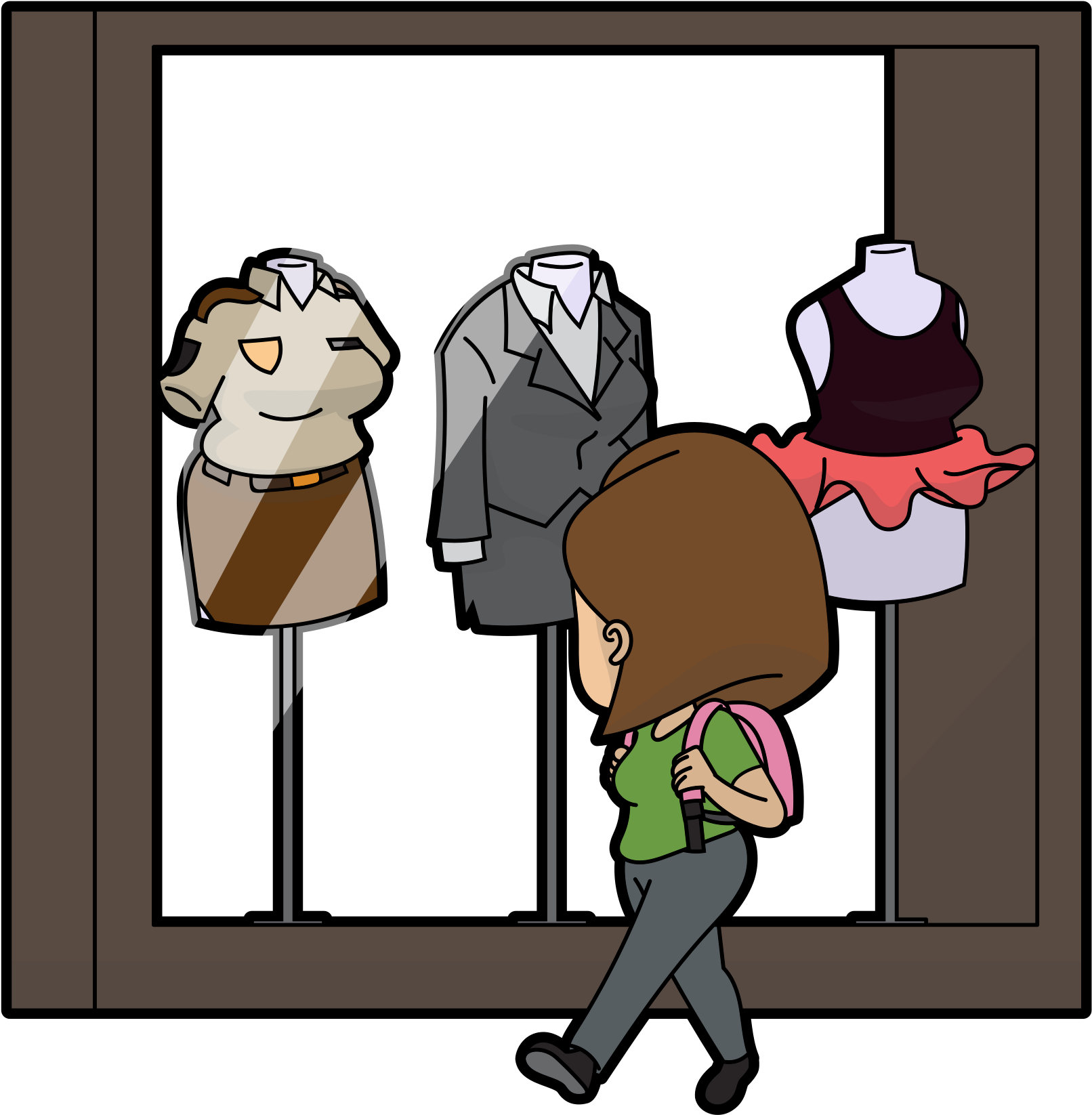 Download Open - Window Shopping Cartoon PNG Image with No Background ...