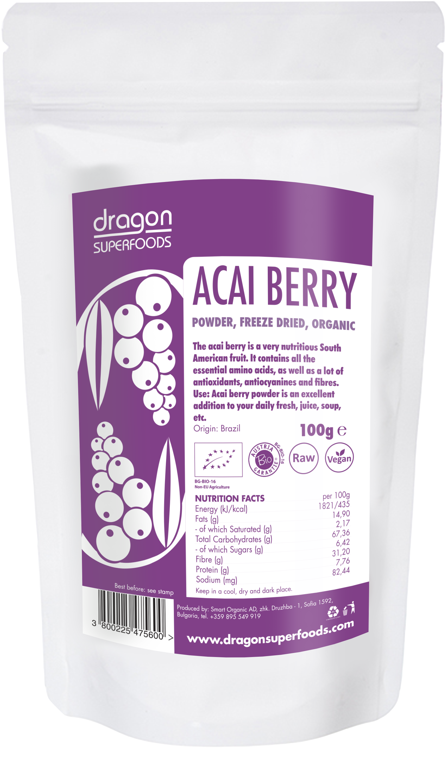 Download Acai Berry Powder - Acai Powder Package In America PNG Image ...
