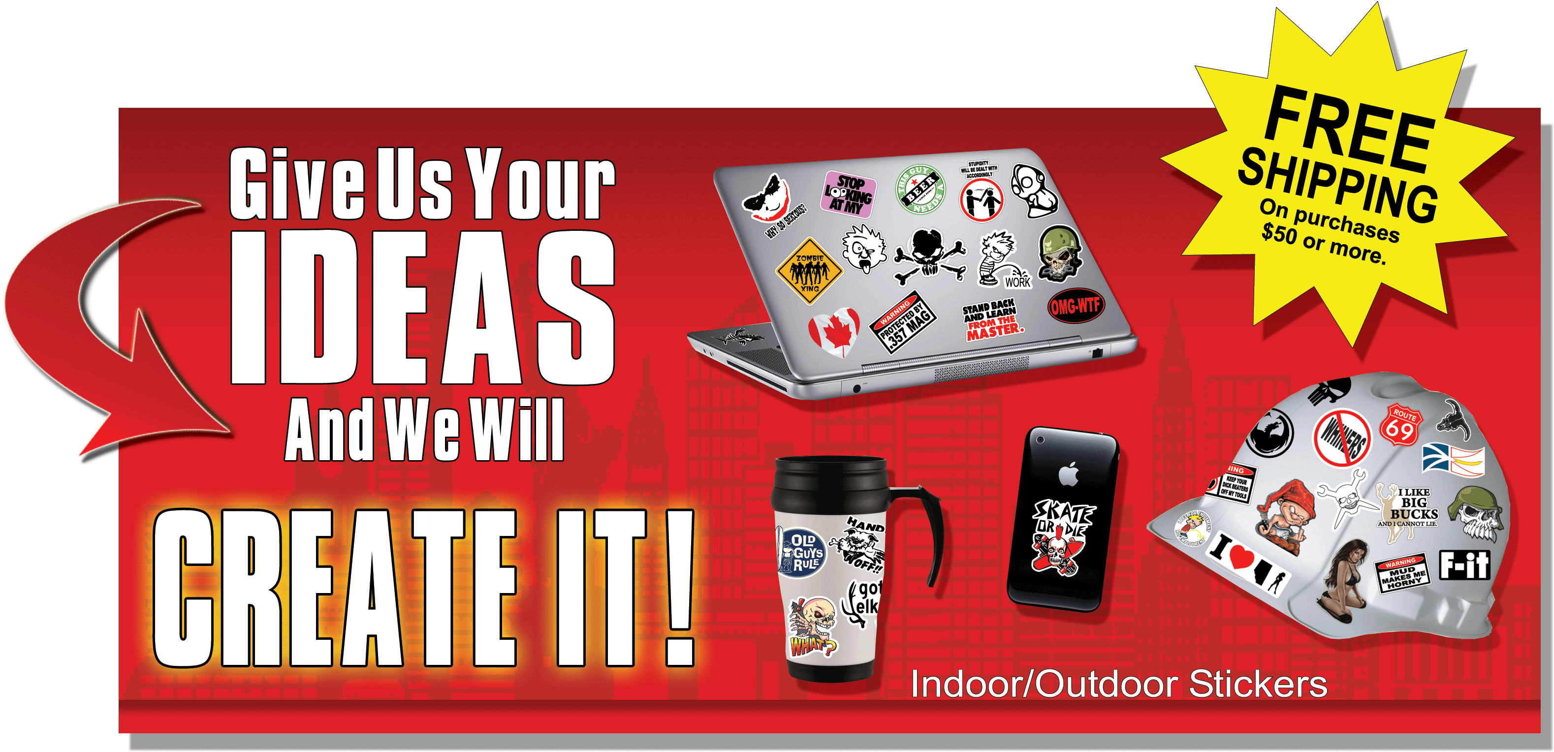 Download Give Ideas Create It - Decal PNG Image with No Background ...