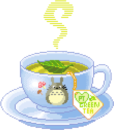 Pixel And Kawaii Image - Green Tea Pixel Art - Free Transparent PNG ...