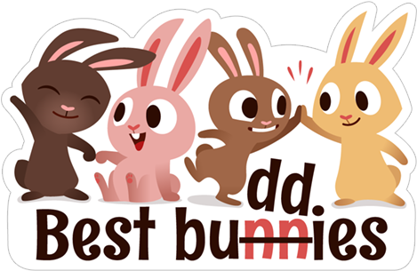 Download Best Buddies Bunny Punny Puns Rabbits - Cartoon PNG Image with ...
