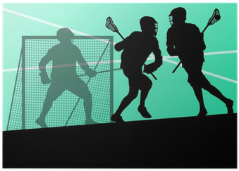 Download Lacrosse Players Active Sports Silhouettes Background - Wall ...