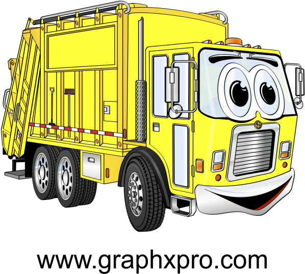 Download Yellow Garbage Truck Cartoon Garbage Truck, Bright - Cartoon ...