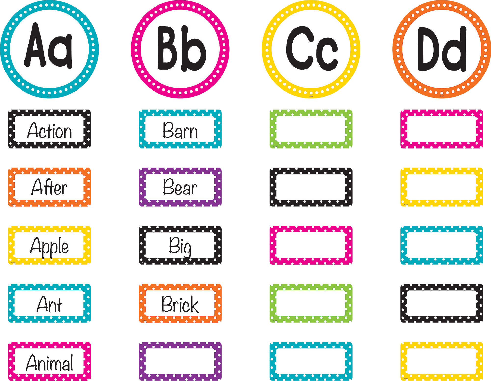 Polka Dots Word Wall Bulletin Board Display Set - Word Wall - Free ...